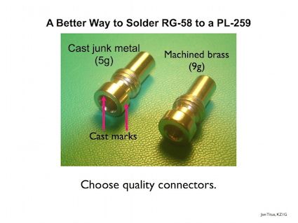 A better way to put a PL-259 on RG-58 coax